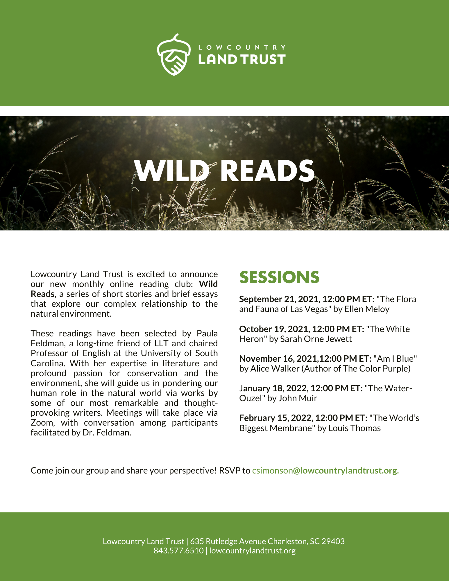 Introducing: Wild Reads - Lowcountry Land Trust